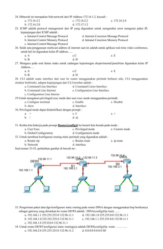 SOAL MENGADMINISTRASI JARING AKOMPUTER KELAS XII TKJ | PDF