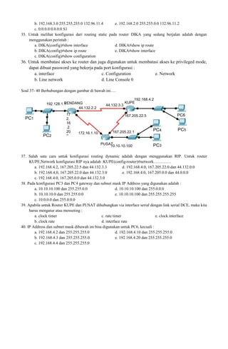 SOAL MENGADMINISTRASI JARING AKOMPUTER KELAS XII TKJ | PDF
