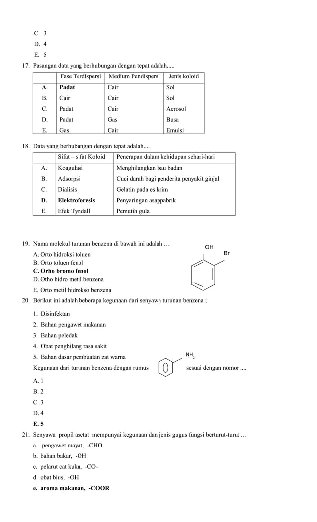 Soal Kimia kelas 3 SMA 16 | DOC