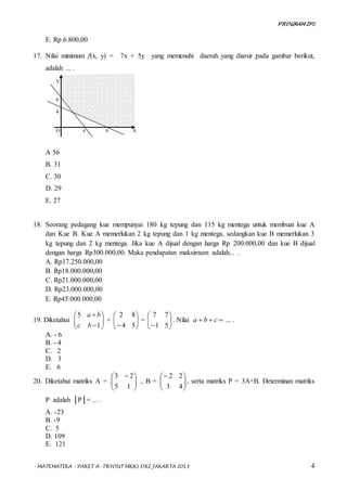 SOAL UN MATEMATIKA Paket 1 ips | DOCX