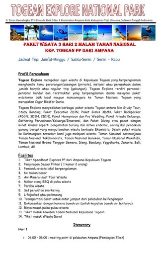 Paket Wisata Togean | PDF