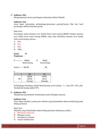 Paket 3 soal ipa biologi . | PDF