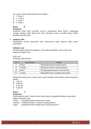 Paket 3 soal ipa biologi . | PDF