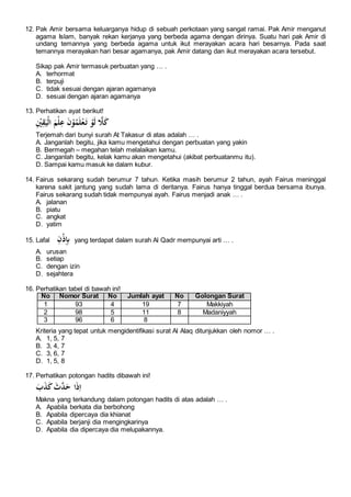 USP MI QUR'AN HADITS (QH) 2020 | DOCX