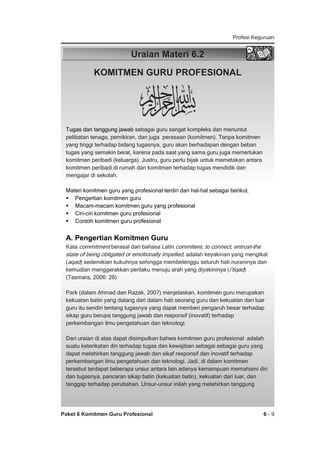 Komitmen Guru Profesional | PDF