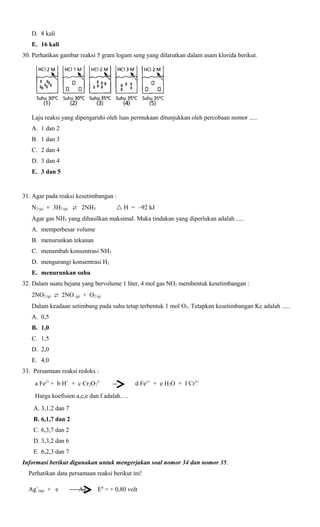 Soal Kimia kelas 3 SMA 8 | PDF