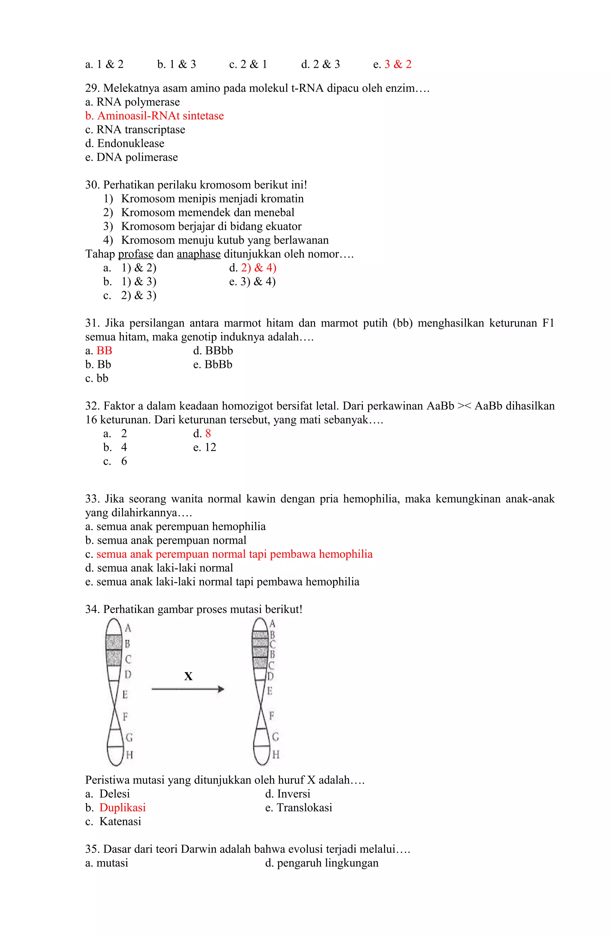Contoh soal latihan biologi dan jawabannya | DOC