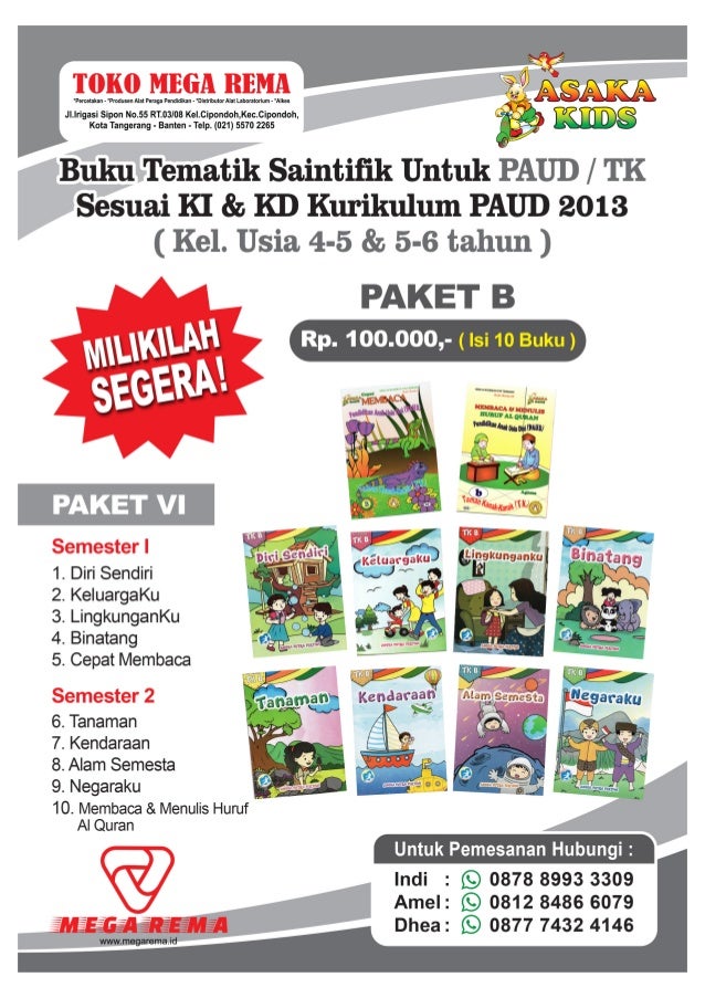 BUKU PAKET TEMATIK untuk PAUD terbaru 2022 | PPT