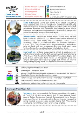 Paket d.1 lampung bali (2 malam)-yogyakarta (transit) | PDF