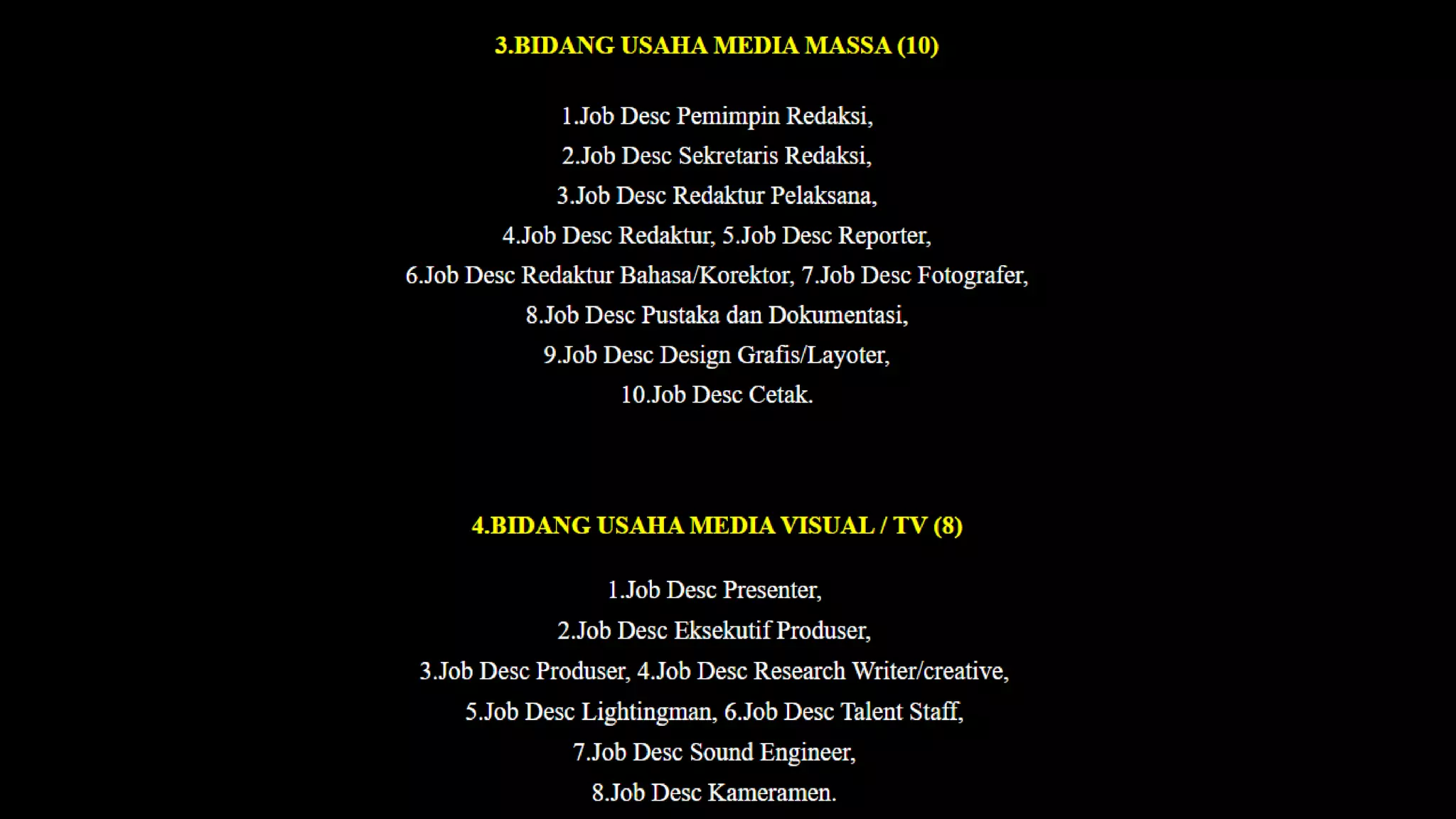 Contoh Job Description | PPT