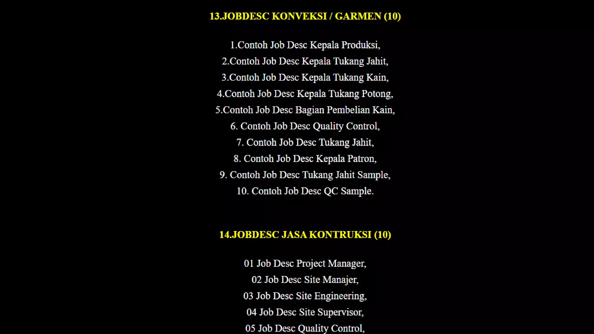 Contoh Job Description | PPT