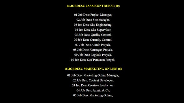 Contoh Job Description | PDF