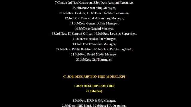 Contoh Job Description | PDF