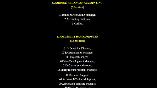 Contoh Job Description | PDF