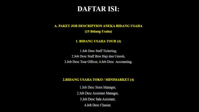 Contoh Job Description | PDF