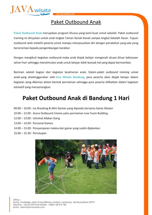Paket outbound anak | PDF
