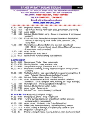 PROPOSAL WISATA | PDF