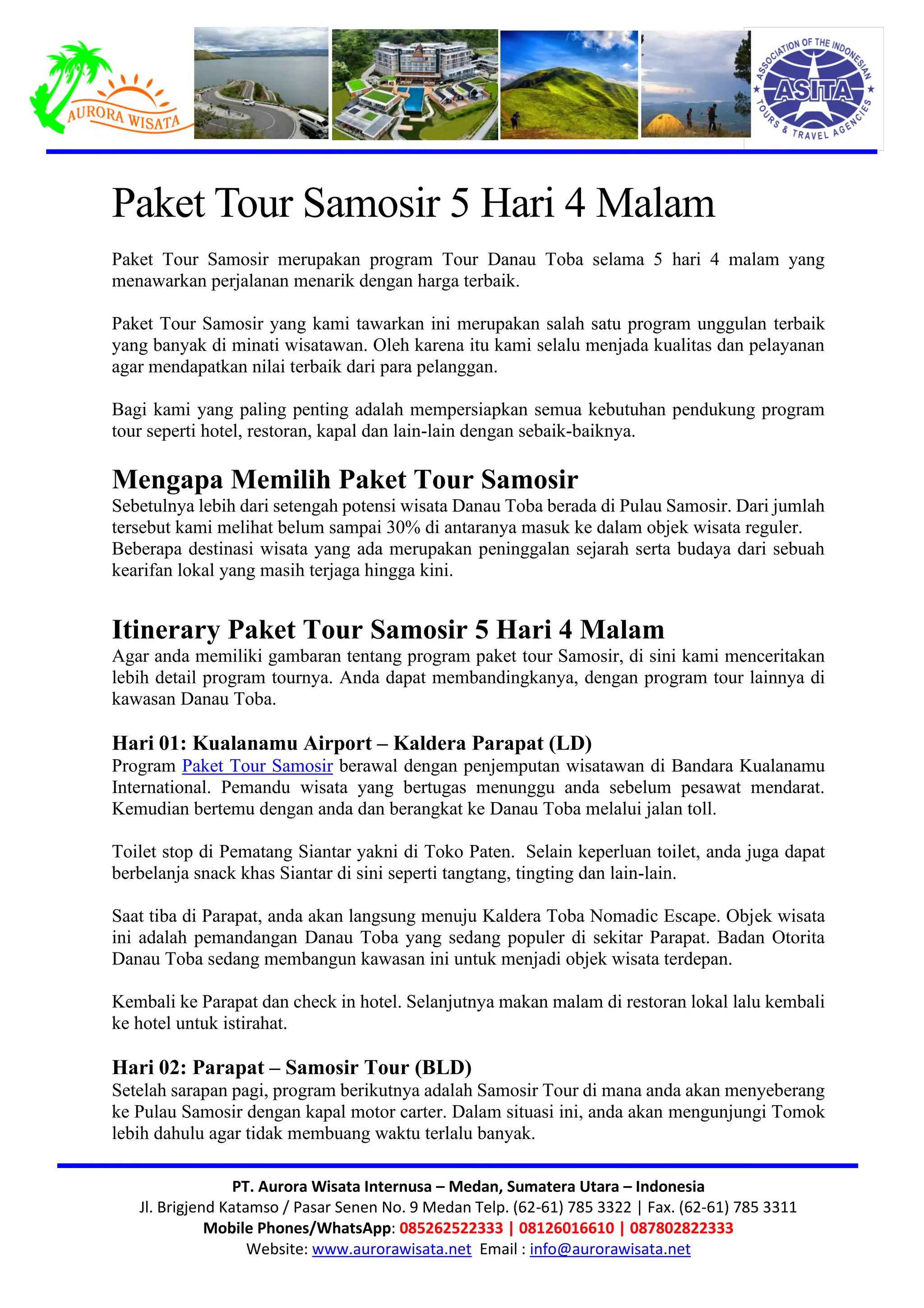 Program Paket Tour Samosir 5 Hari 4 Malam.pdf