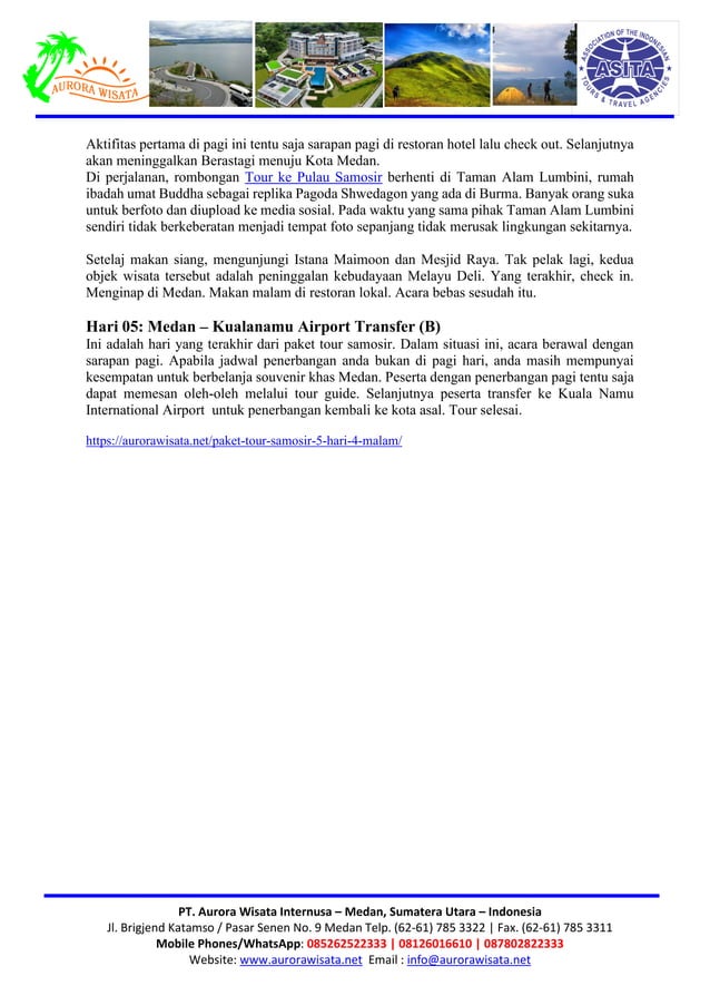 Program Paket Tour Samosir 5 Hari 4 Malam.pdf