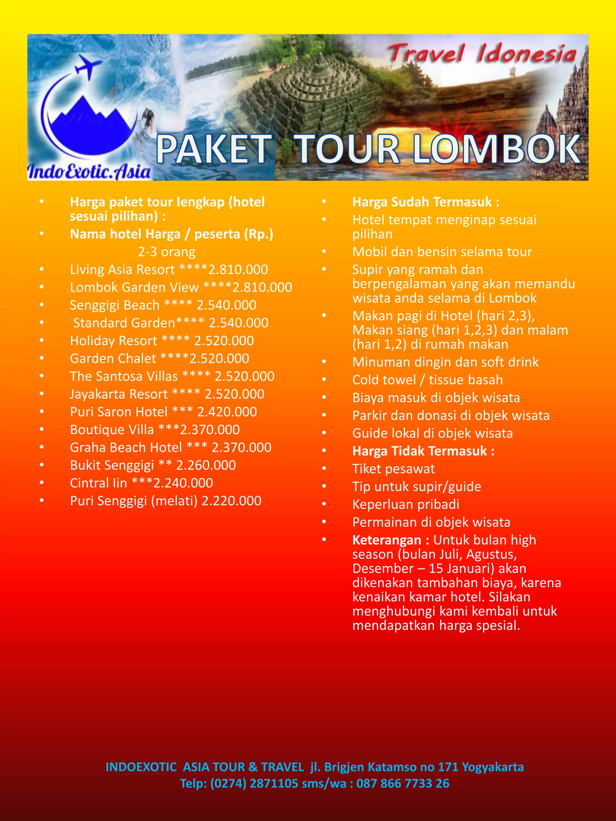 Paket wisata lombok | PPTX