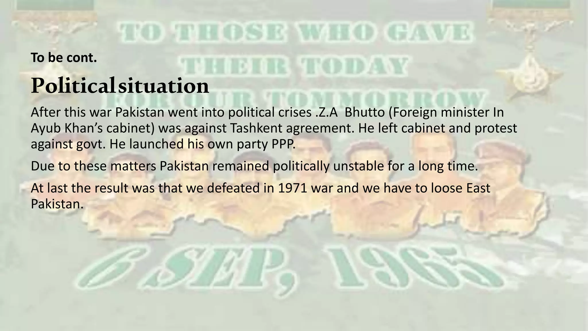 Pak india 1965 war | PPTX