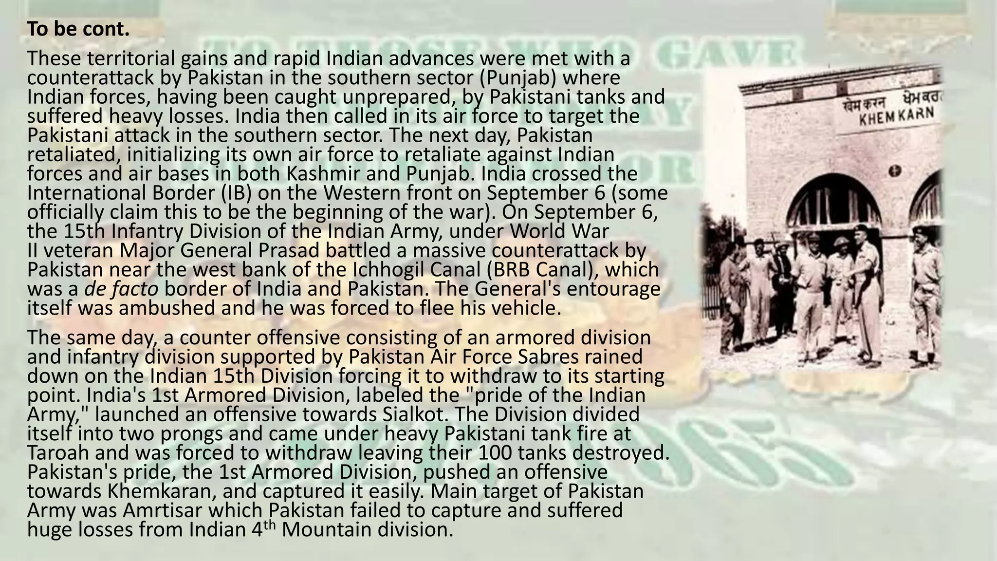 Pak india 1965 war | PPTX