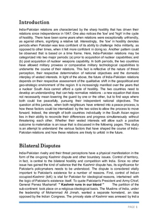 Pakistan and india Relation | DOCX
