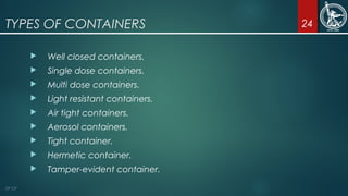 PACKING OF PHARMACEUTICALS | PPT