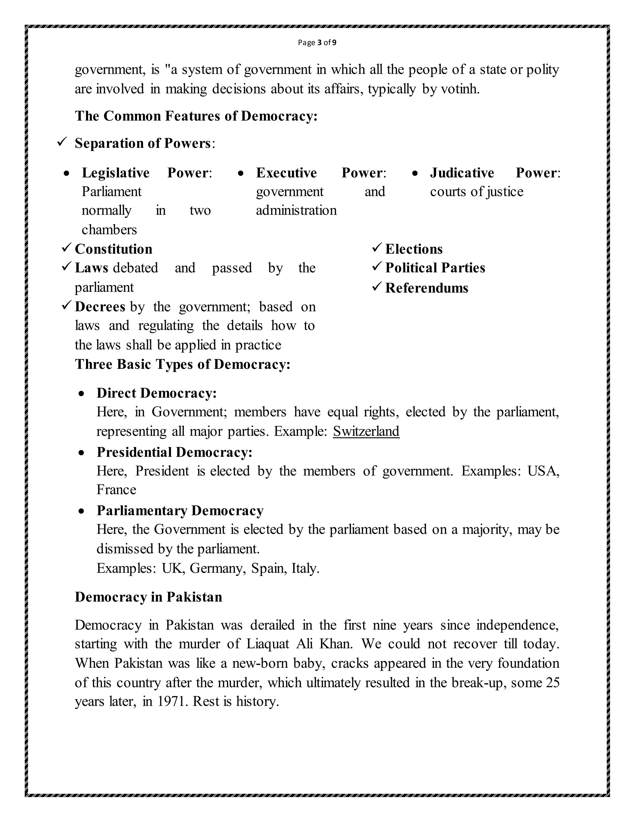 Pakistan political system | DOCX | Political Issues & policy | Politics