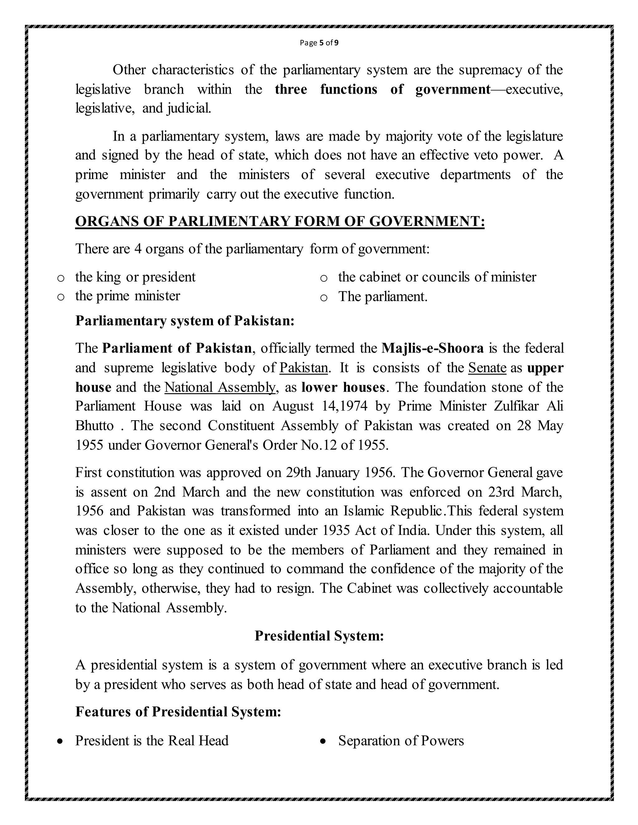 Pakistan political system | PDF