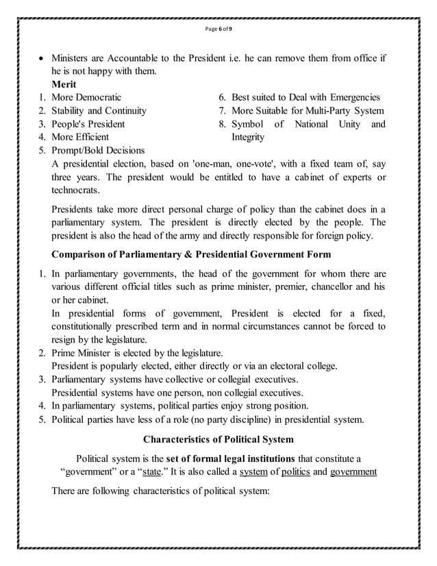 Pakistan political system | DOCX | Political Issues & policy | Politics
