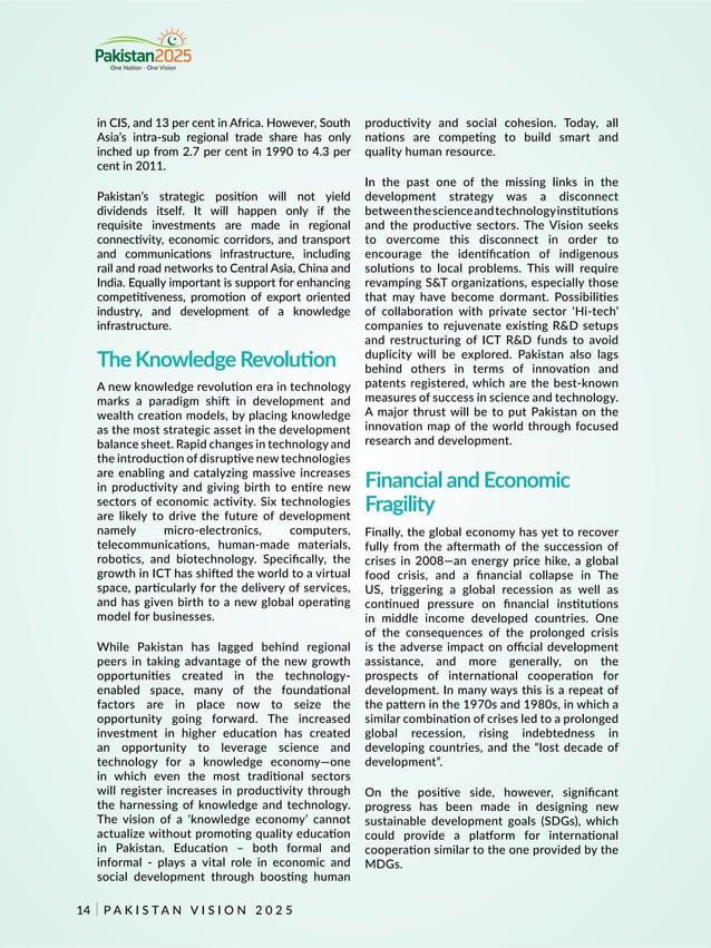 Pakistan vision-2025 | PDF | Political Issues & policy | Politics