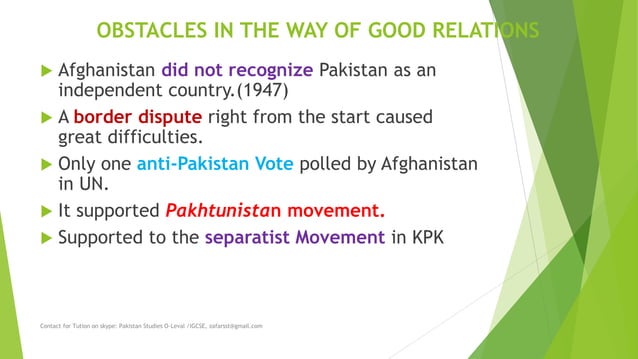 Relation of Pakistan and afghanistan | PPTX | Political Issues & policy ...