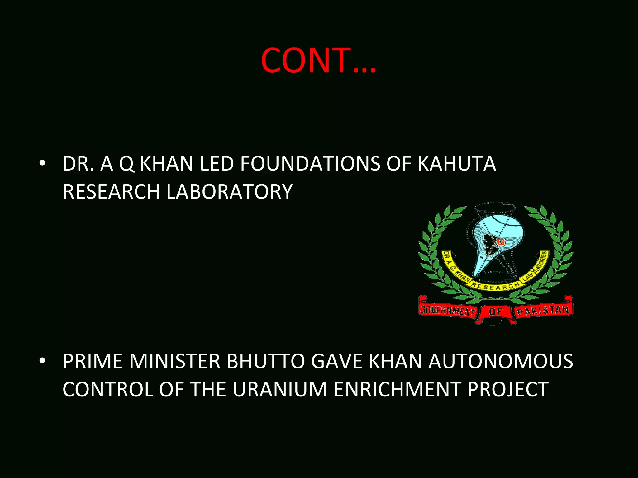 Pakistan atomic program | PPT