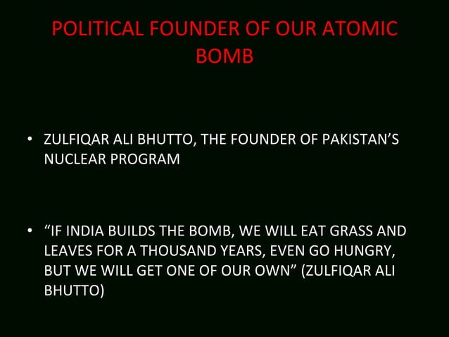 Pakistan atomic program | PPT