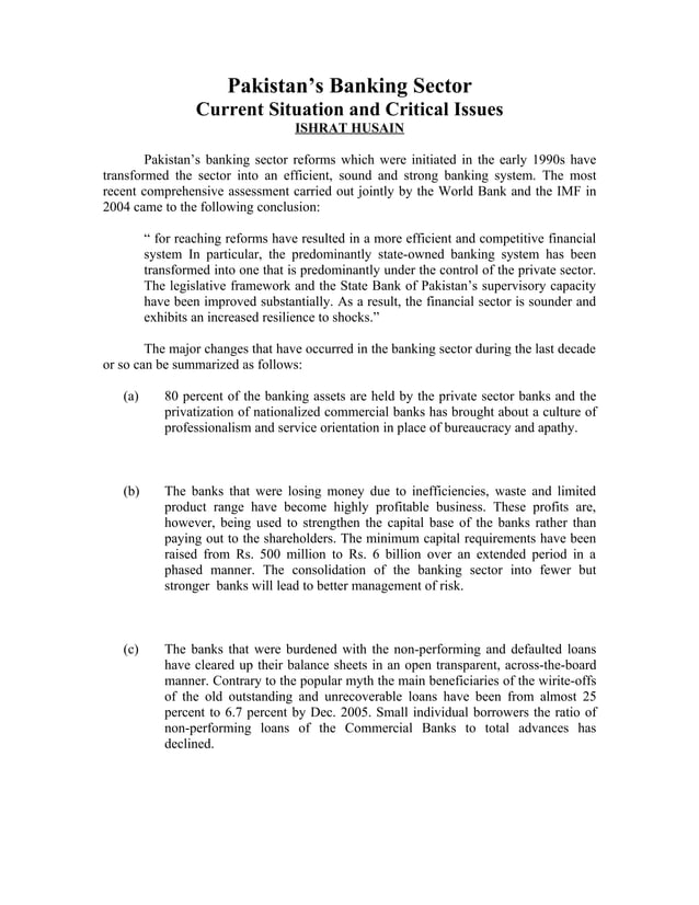 Pakistan banking sector | DOC
