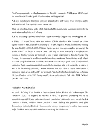 Pakistan Cables Investment and Portfolio Management Project | PDF