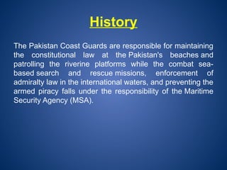 PAKISTAN COAST GUARD assets and strength | PPTX