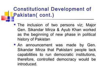 Pakistan Constitutional History from 1947 to 1956 | PPT