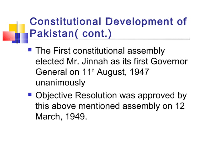 Pakistan Constitutional History from 1947 to 1956 | PPT | Civic affairs ...