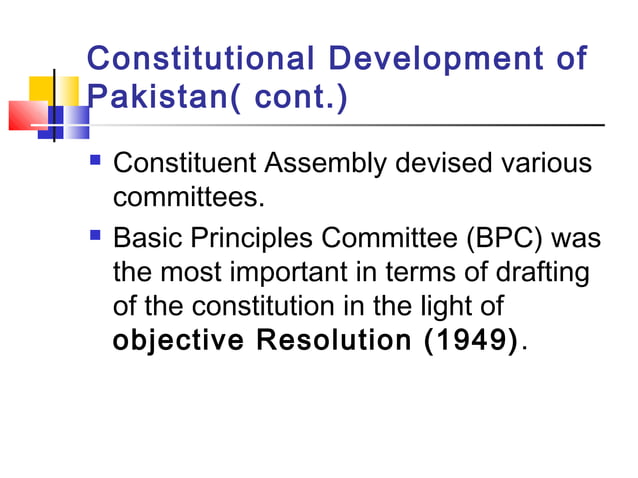 Pakistan Constitutional History from 1947 to 1956 | PPT | Civic affairs ...