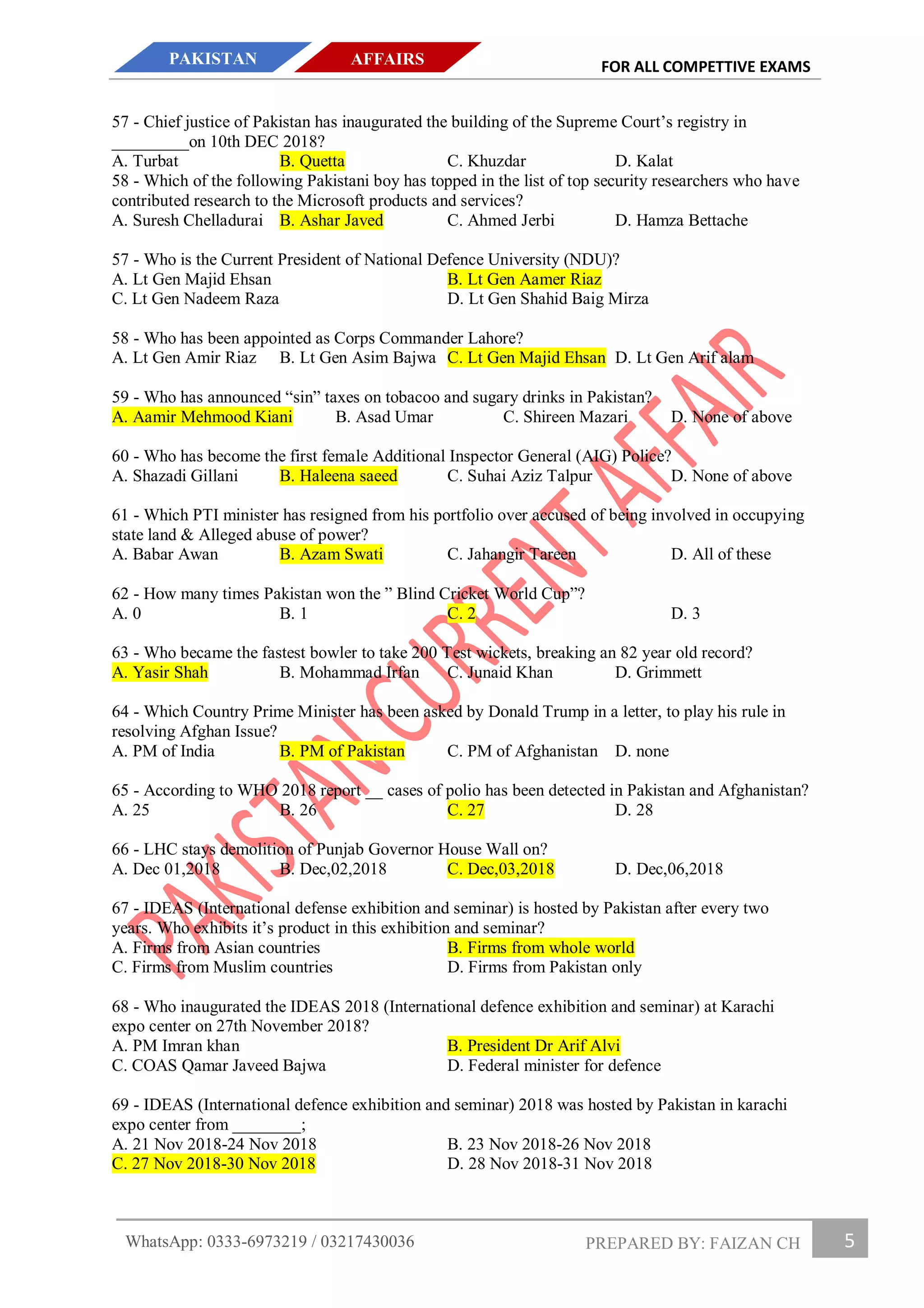 Current Affair 2020 Pakistan | PDF