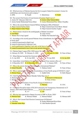 Current Affair 2020 Pakistan | PDF