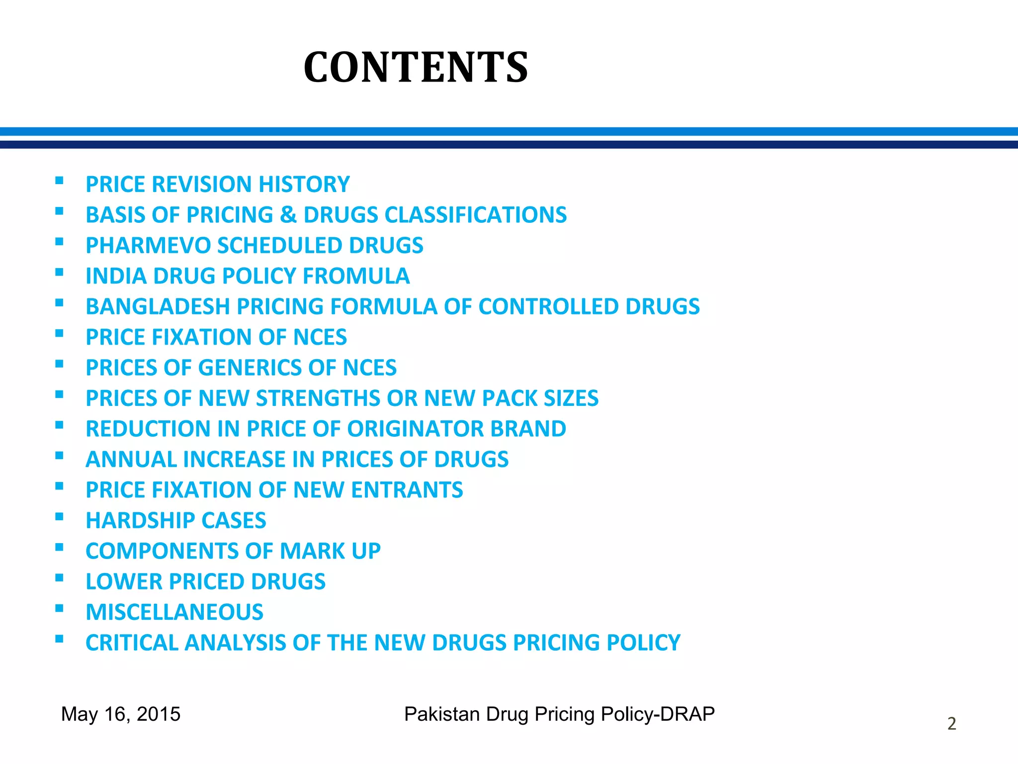 Pakistan Drug Pricing Policy | PPT