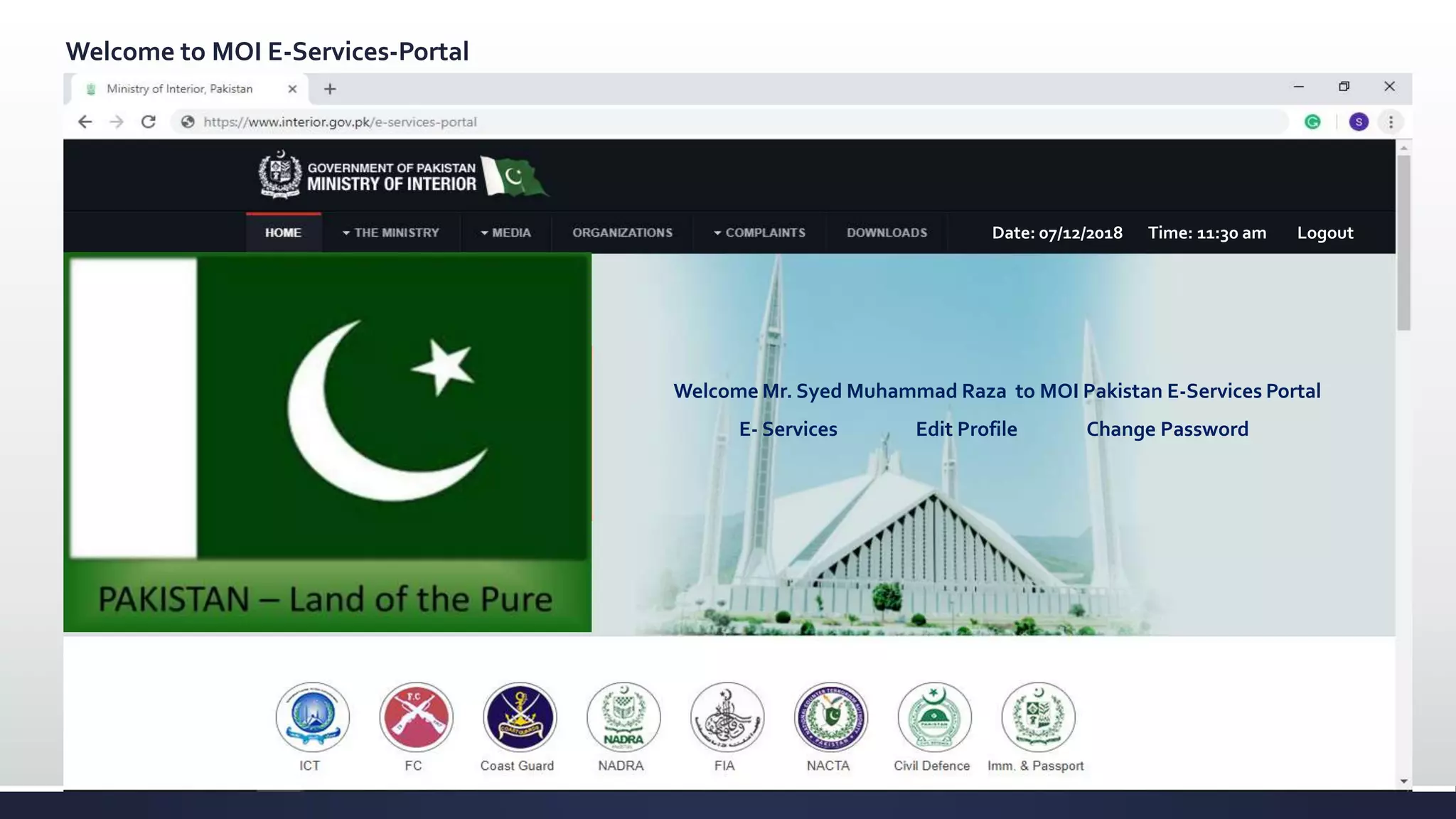 Pakistan e services portal project | PPT