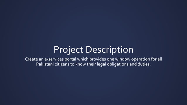 Pakistan e services portal project | PPT