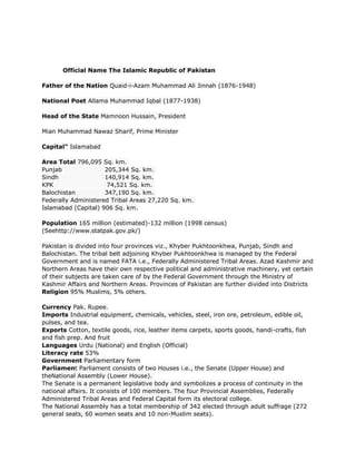 General Knowledge about Pakistan | PDF