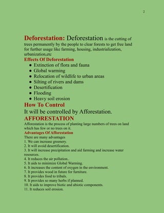 Afforestation And Deforestation Models