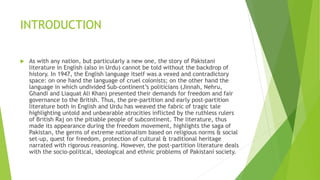 PAKISTANI LITERATURE IN ENGLISH.pptx by Muhammad Anees Sattar | PPTX