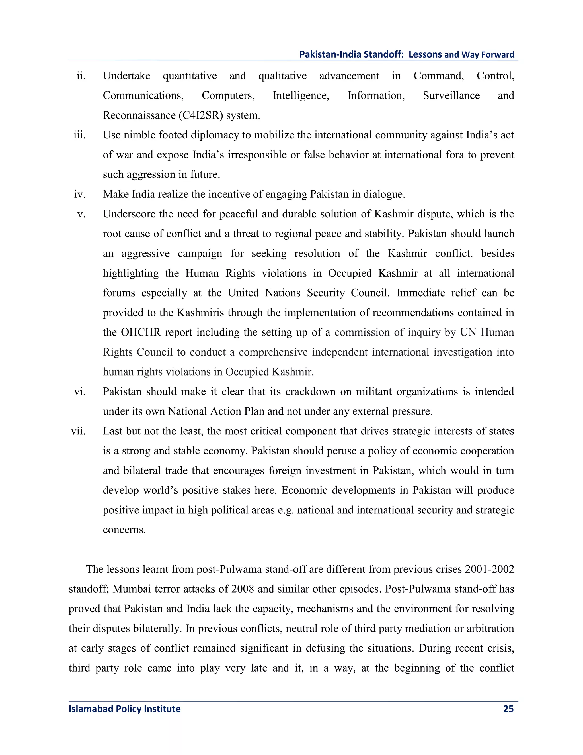 Pakistan India Standoff: Lessons and Way Forward | PDF